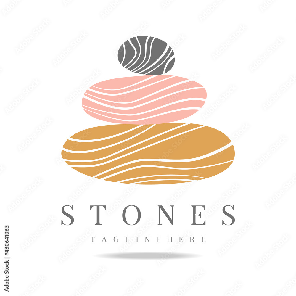 Abstract vector logo of stones sign. Icon wellness and spa. Creative ...