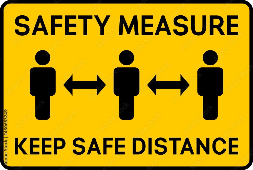 Safety measure,keep safe distance warning icon,vector,preventing covid ...