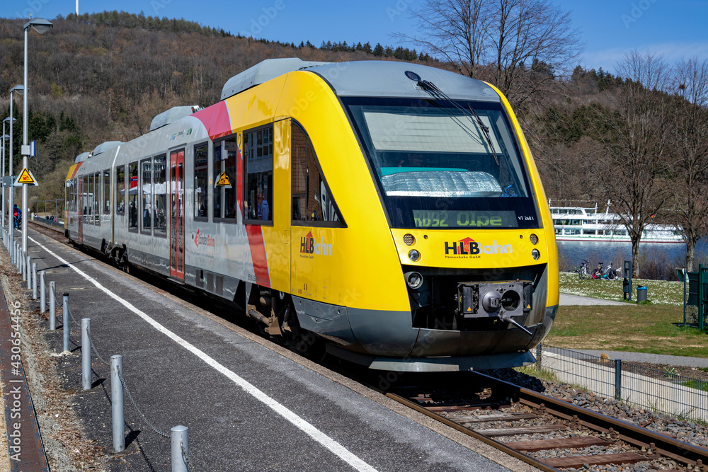 SONDERN, GERMANY - APRIL 25, 2021: HLB 3Laenderbahn Alstom Coradia LINT ...