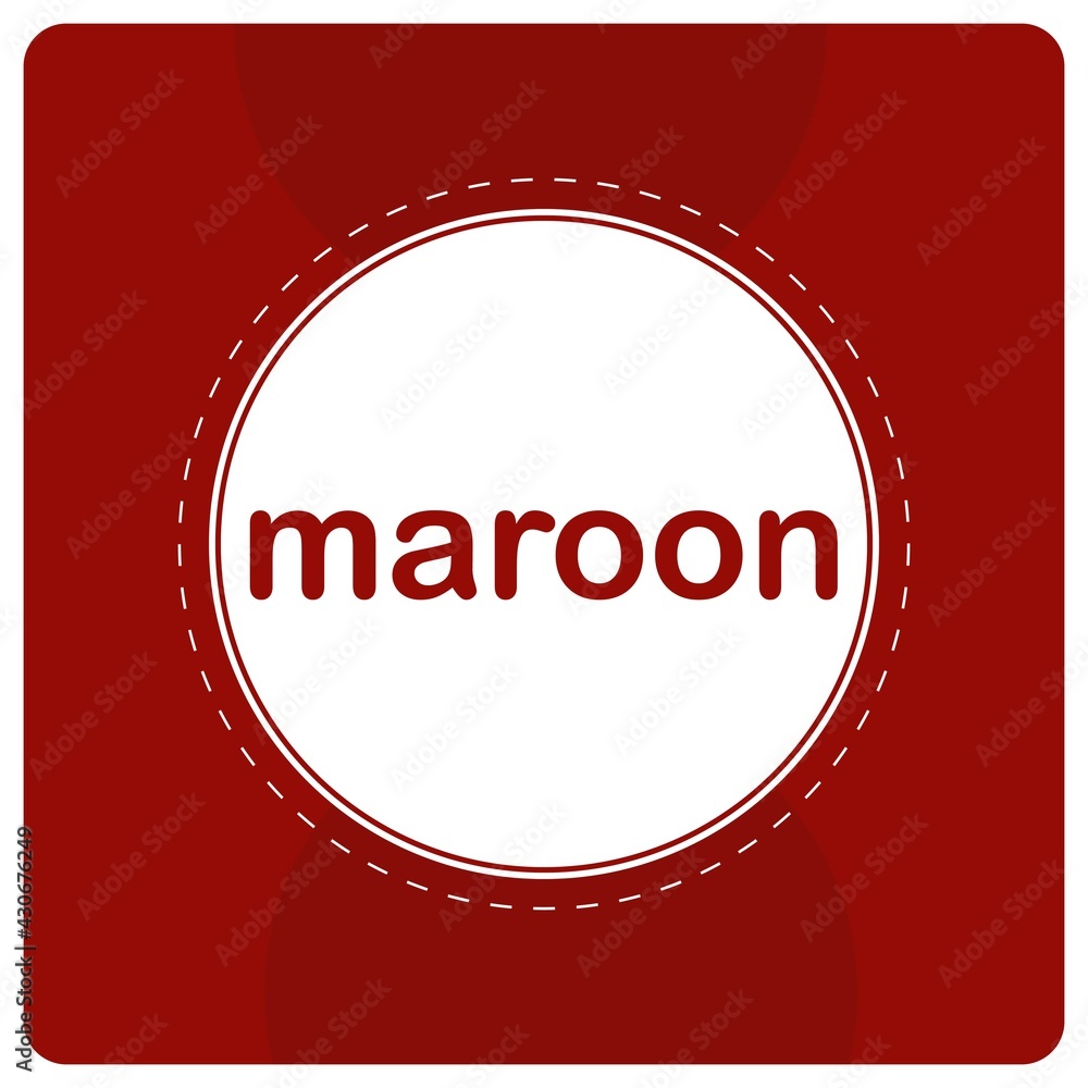 Vettoriale Stock Maroon color flashcard printable for toddlers. Learn ...