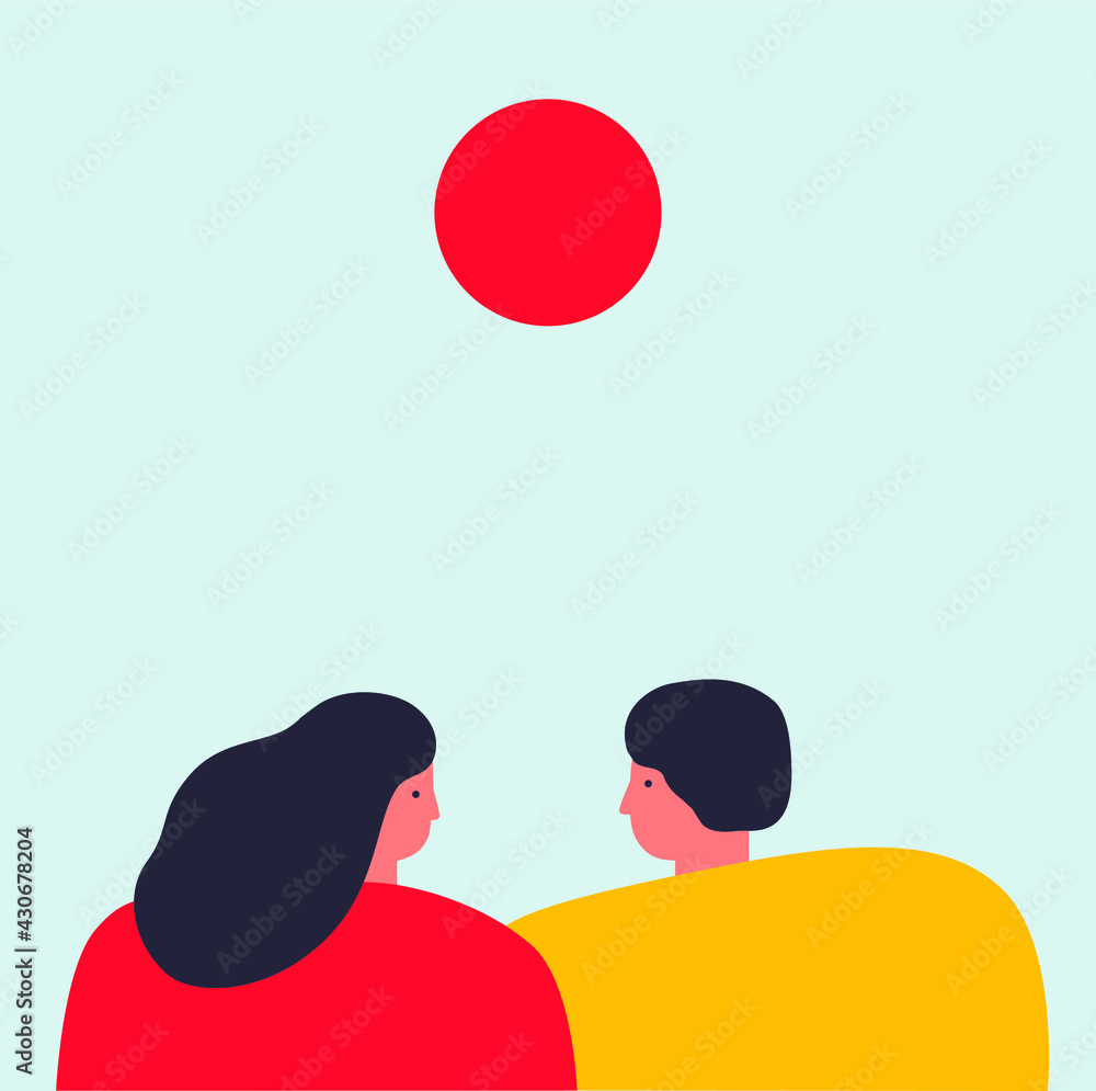 Man and woman together vector illustration. Couple in love romantic ...