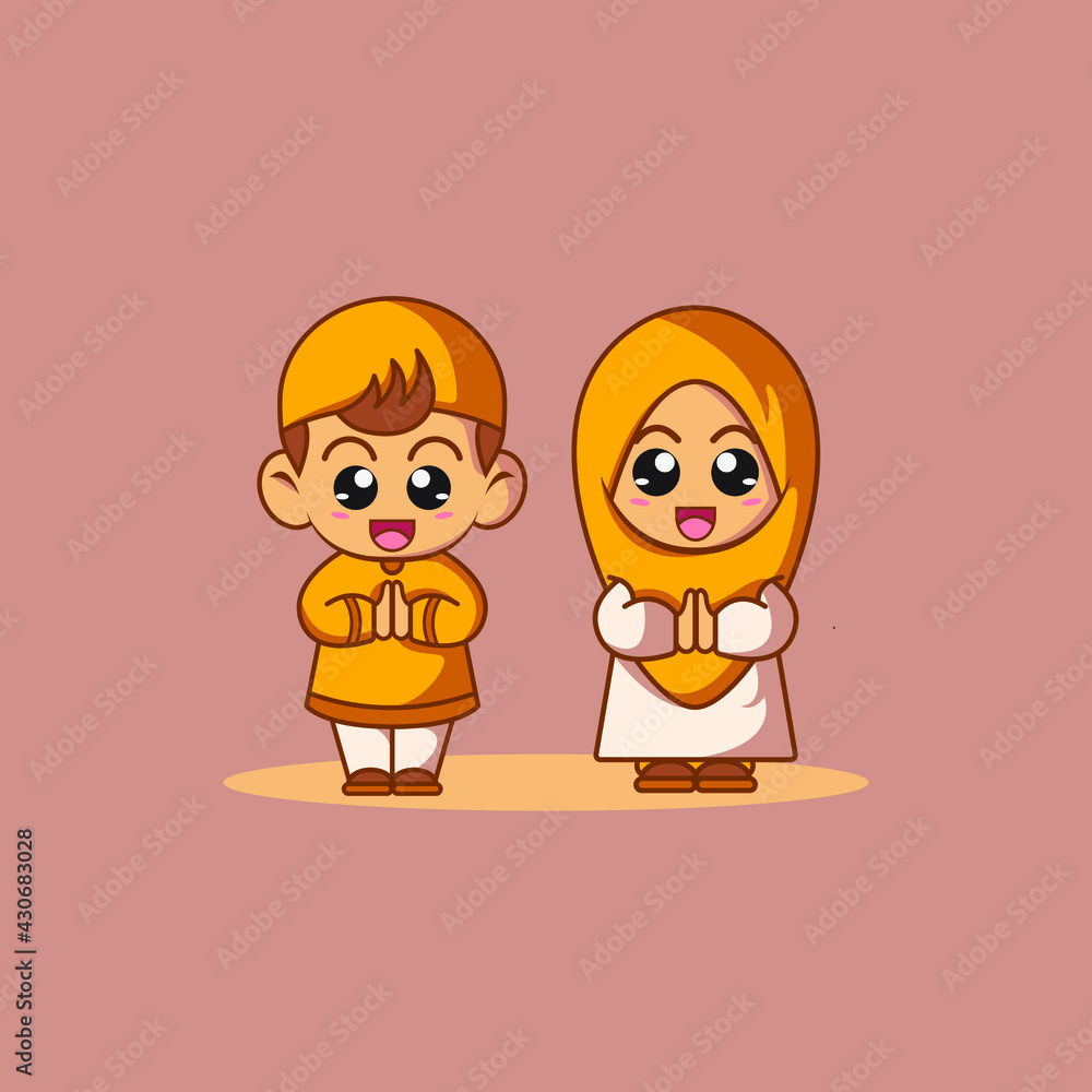 Cute Couple Muslim Kids, The Cute Two Muslim Kids Praying, two cute ...