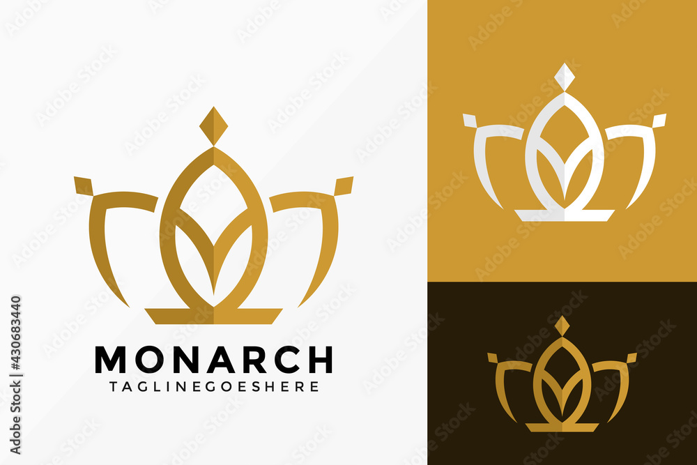 Luxury M Monarch Crown Logo Vector Design. Brand Identity emblem ...