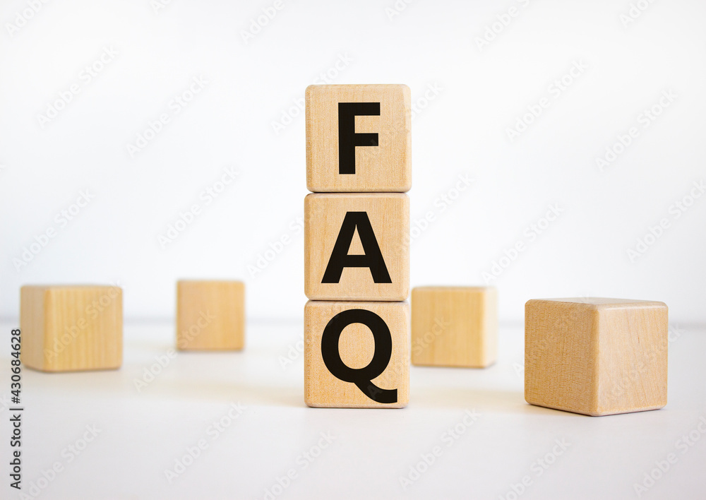 FAQ, frequently asked questions symbol. The word 'FAQ, frequently asked ...