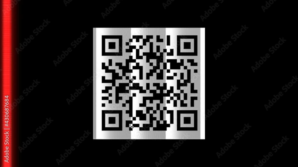 Full screen scanning QR code with visible pixels , qrcode scan on ...
