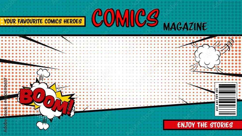 Comic Book Overlay Stock Template | Adobe Stock