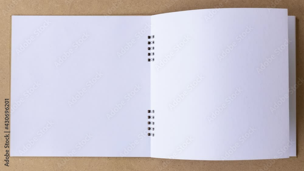 Book animation open blank white page for writing, business and ...