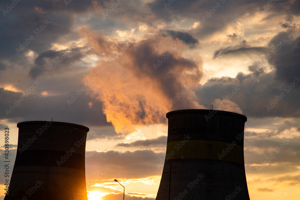factory smoke coming out of chimney pollution and global warming Stock ...