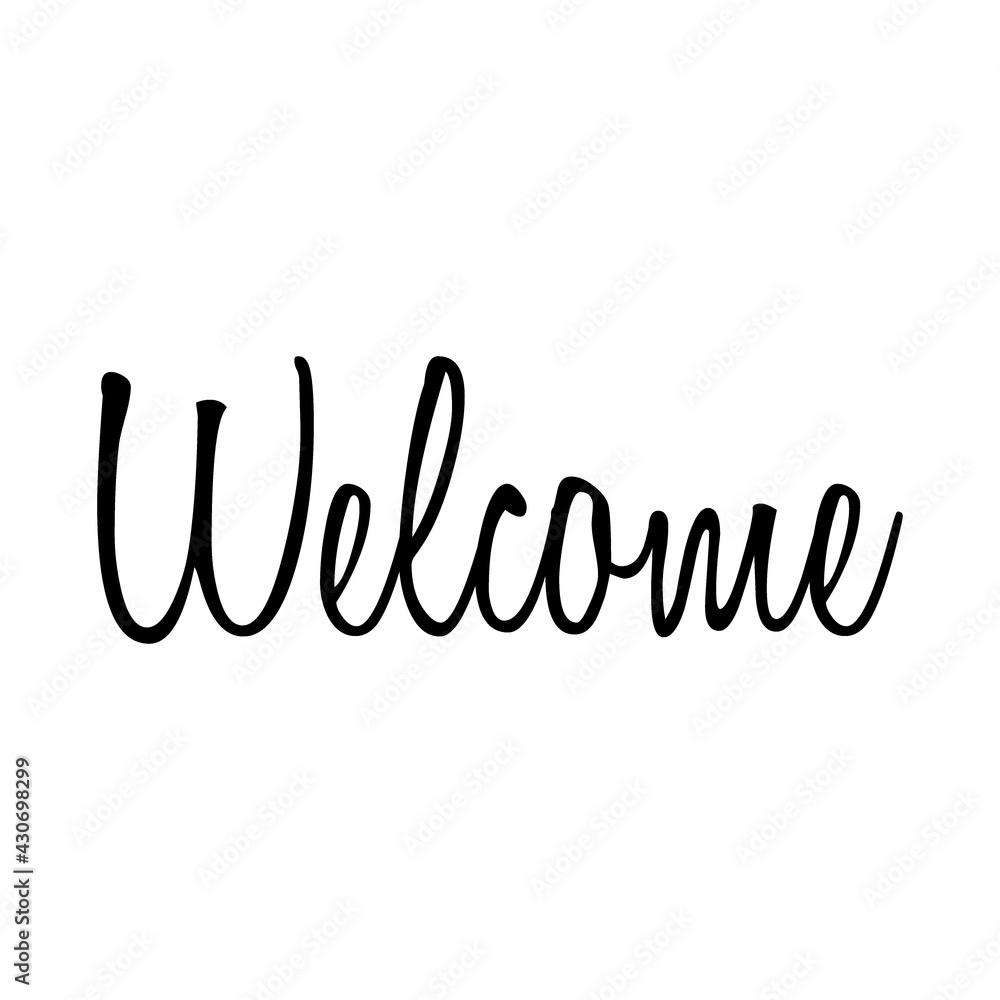 WELCOME hand lettering -- handmade calligraphy, vector (eps8) Stock ...