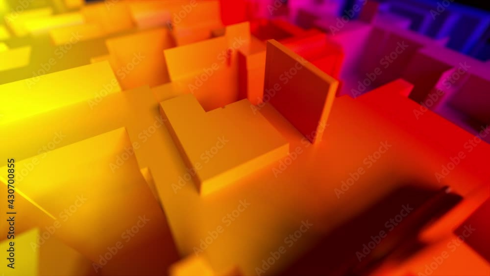 Video Stock Creative 3d render scheme from blocks various shapes and ...