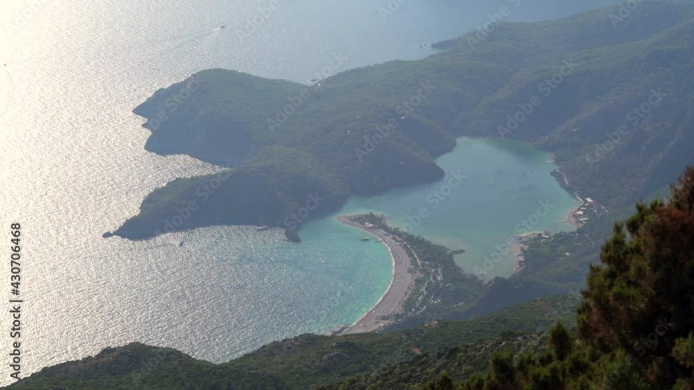 Resort area overlooking the natural beauty of the Mediterranean coast ...