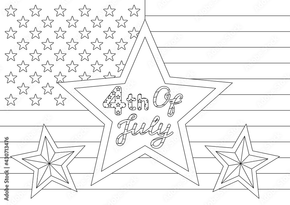 4th Of July Star Coloring Pages