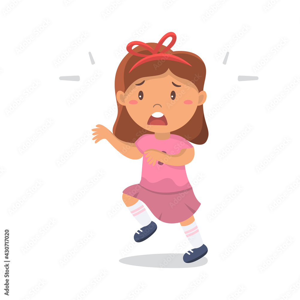 Cute Girl scared, Premium Vector. Little Girl scared gesture Stock ...