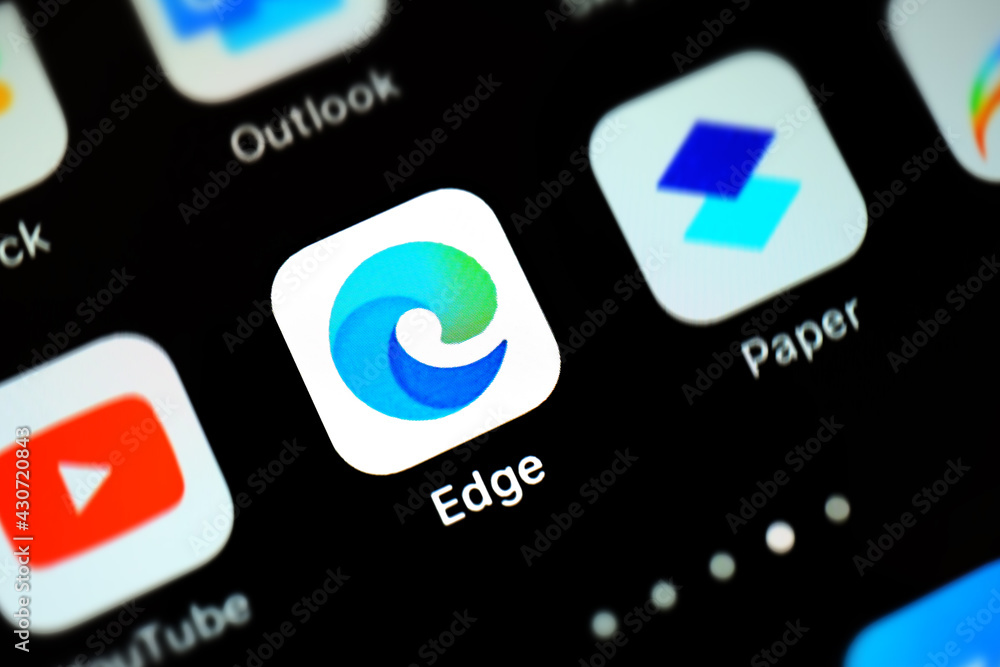 Editorial photo on Microsoft Edge theme. Illustrative photo for news ...