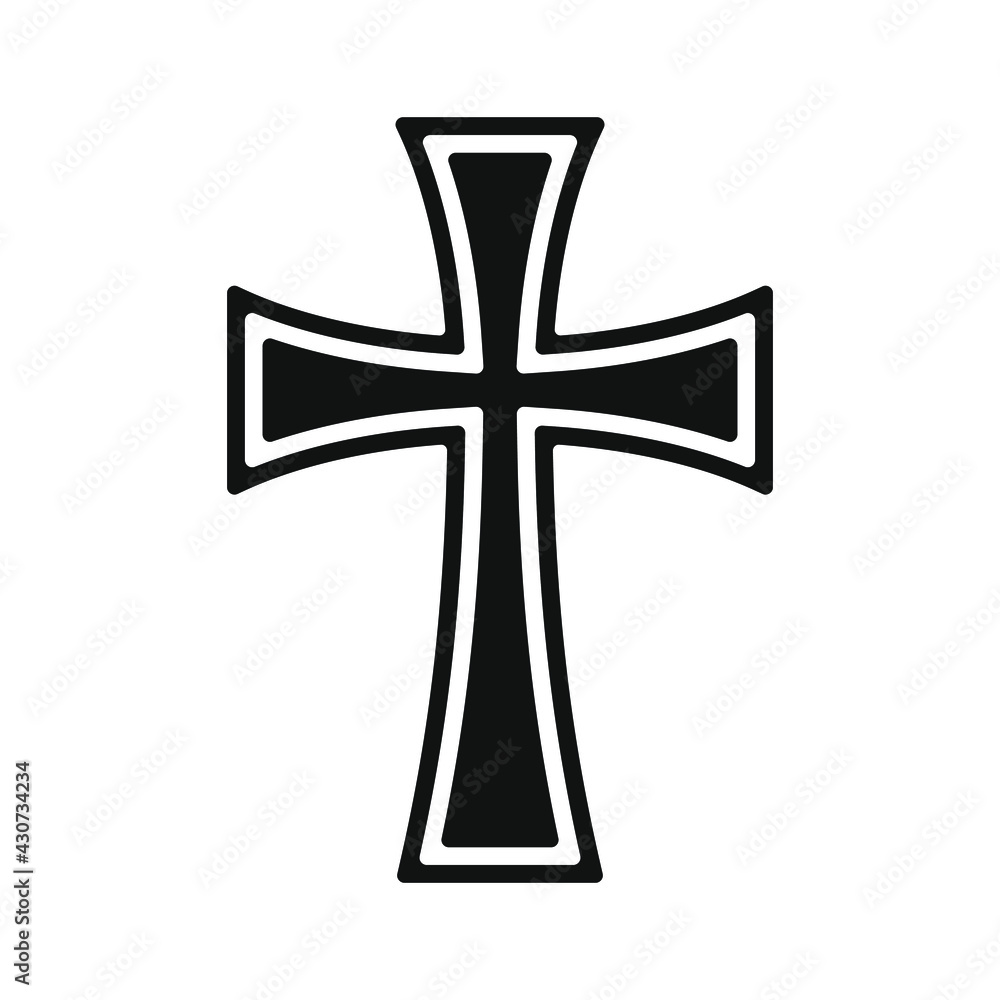 Cross vector shape symbol. Christianity sign. Christian religion icon ...