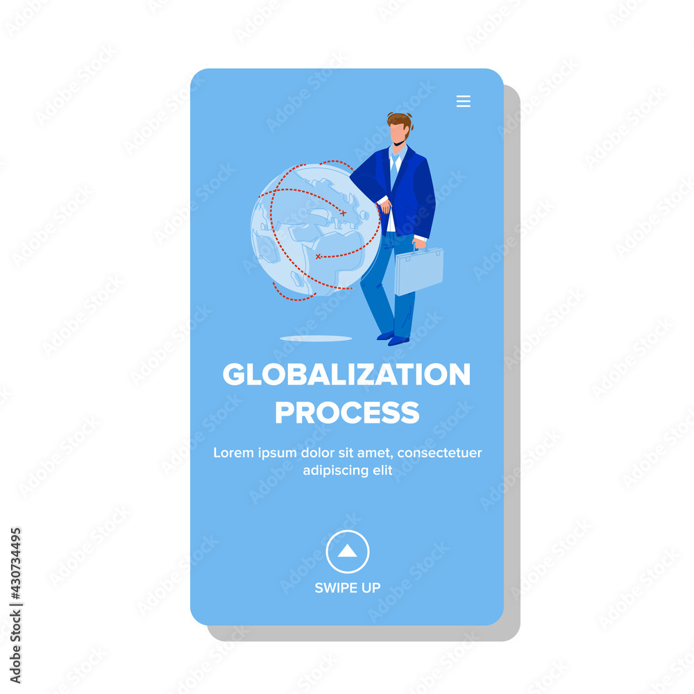Globalization Process Making Businessman Vector. Globalization Process ...