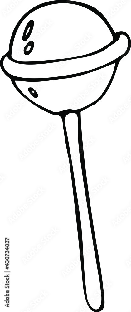 Chupa-chups vector illustration hand-drawn. Sweet candy on a stick ...