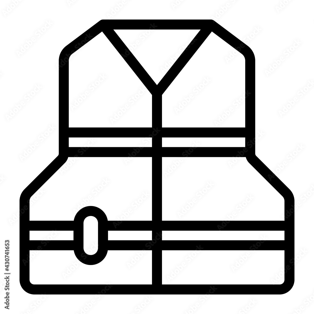 Life vest icon with outline style and pixel perfect base. Suitable for ...