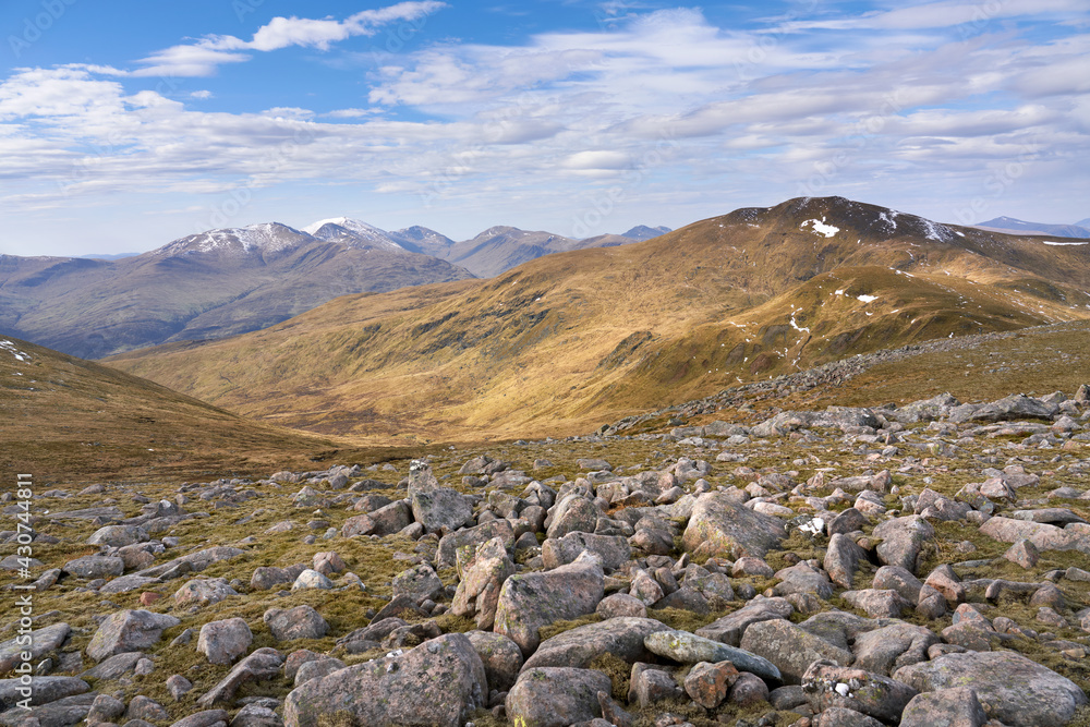 The mountain summit of Carn Gorm to the right with distant views of An ...