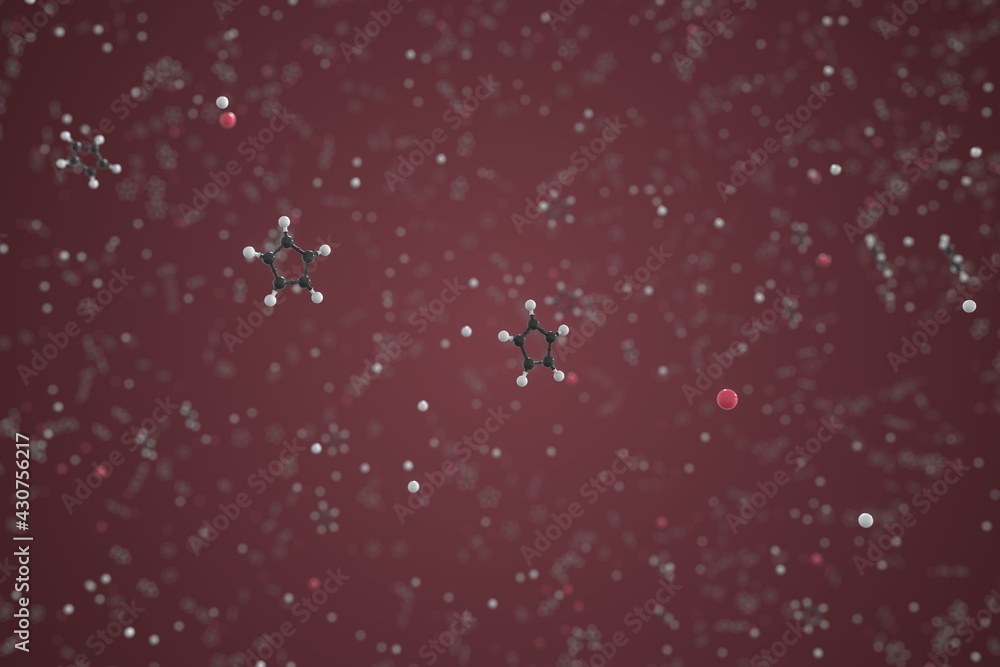 Ferrocene molecule, ball-and-stick molecular model. Chemical 3d ...