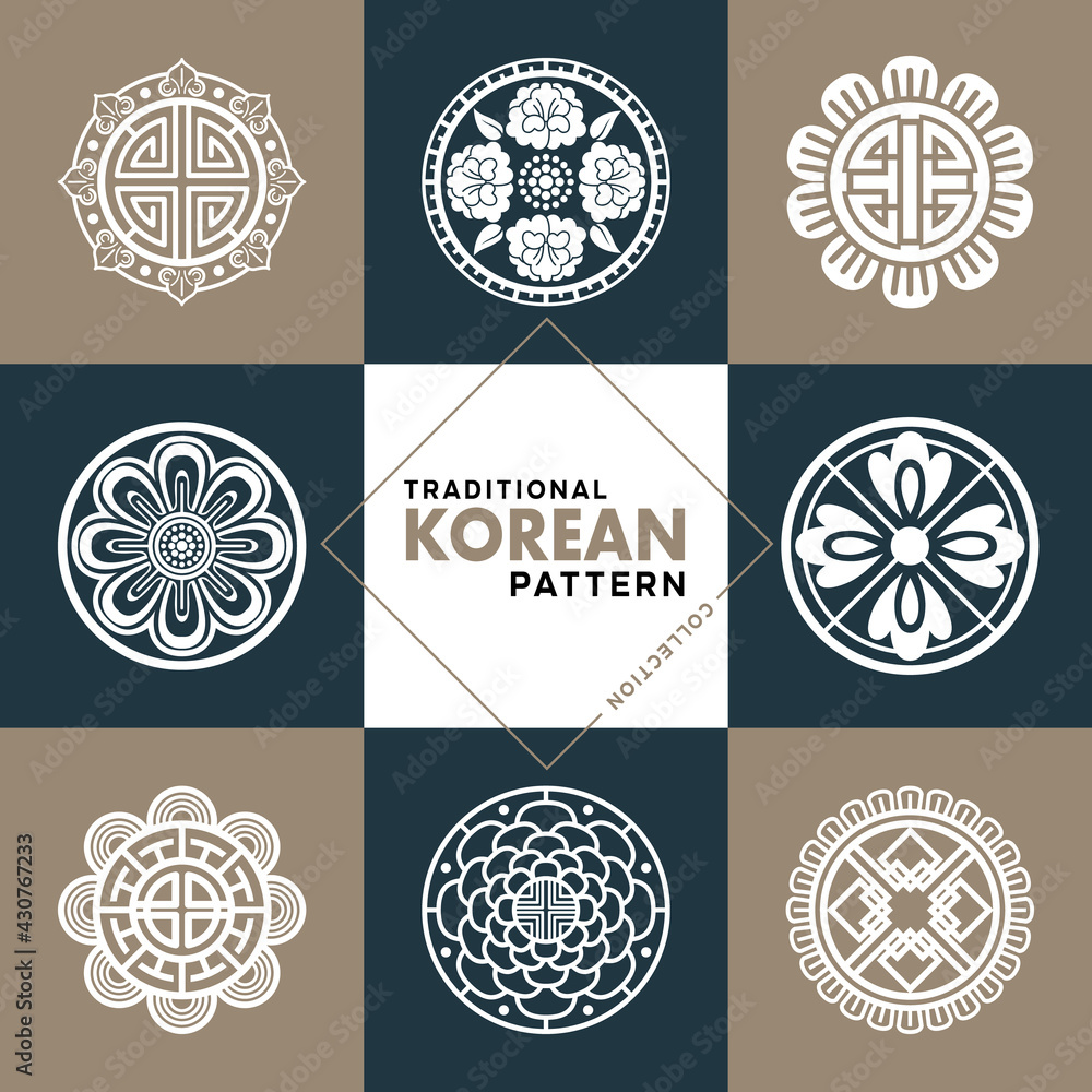 Traditional Korean Pattern Collection Stock Vector | Adobe Stock