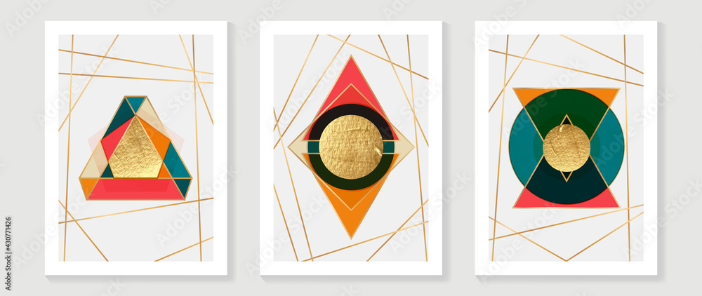 Abstract Math art background vector. Modern block color art wallpaper ...