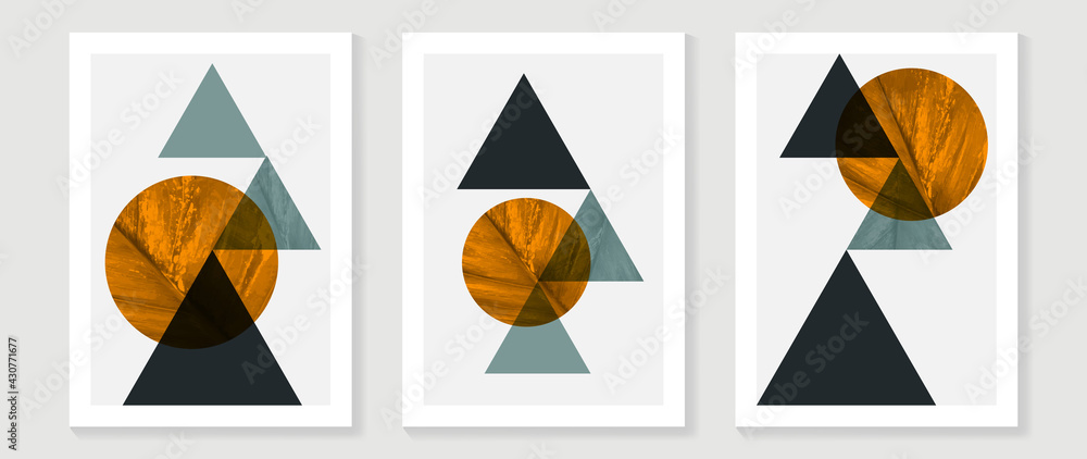 Abstract Math art background vector. Modern block color art wallpaper ...