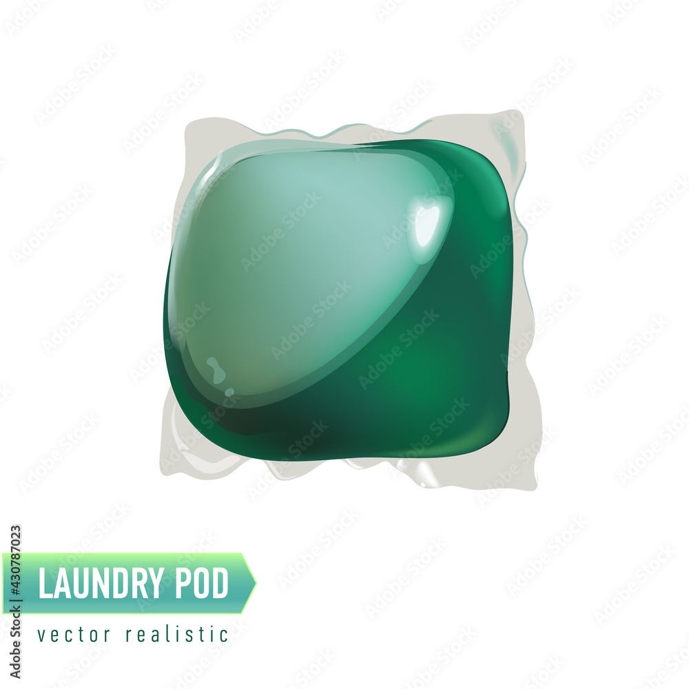 Washing capsule pod isolated. Liquid detergent. Vector realistic Stock ...