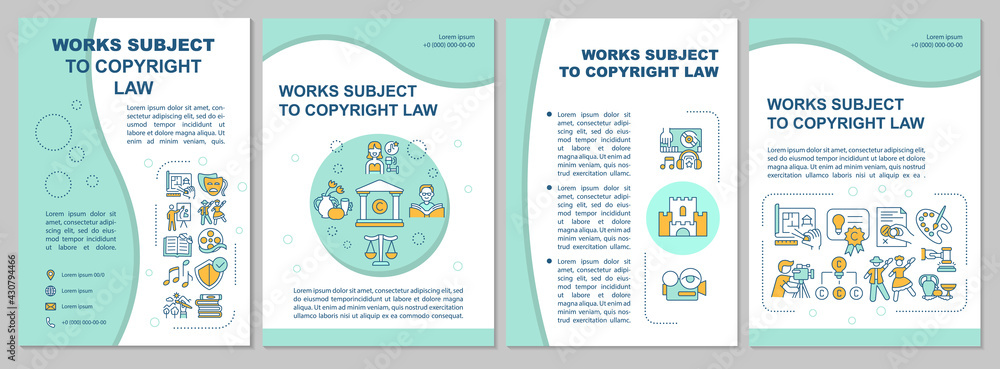Works subject to copyright law brochure template. Steal property. Flyer ...