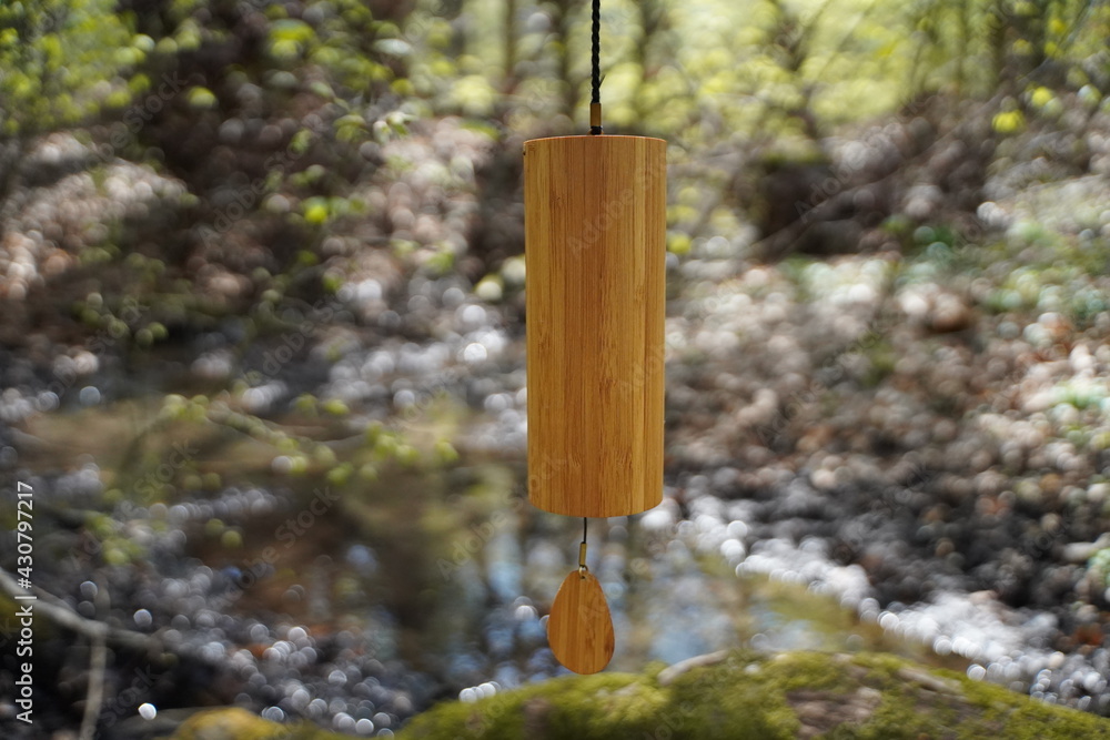 Koshi wind chimes outside in the forest for sound healing therapy, yoga ...