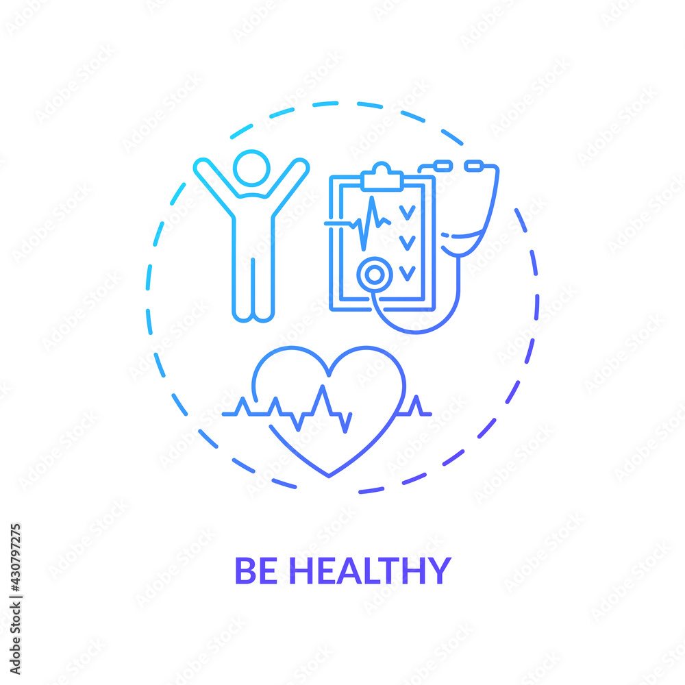 Be healthy concept icon. Healthy lifestyle idea thin line illustration ...