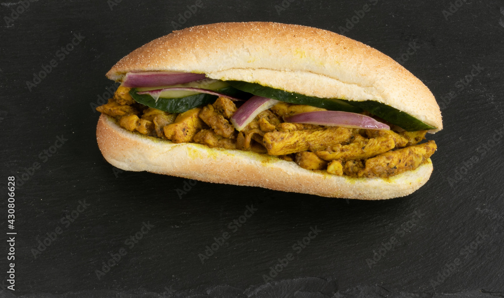 Indian Surinamese sandwiches filled with roti chicken curry, cod fish ...