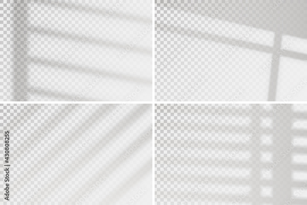 Overlay window effect on transparent background. Set of four scenes of ...