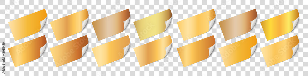 gold sticker banner labels on transparent background Stock Vector ...