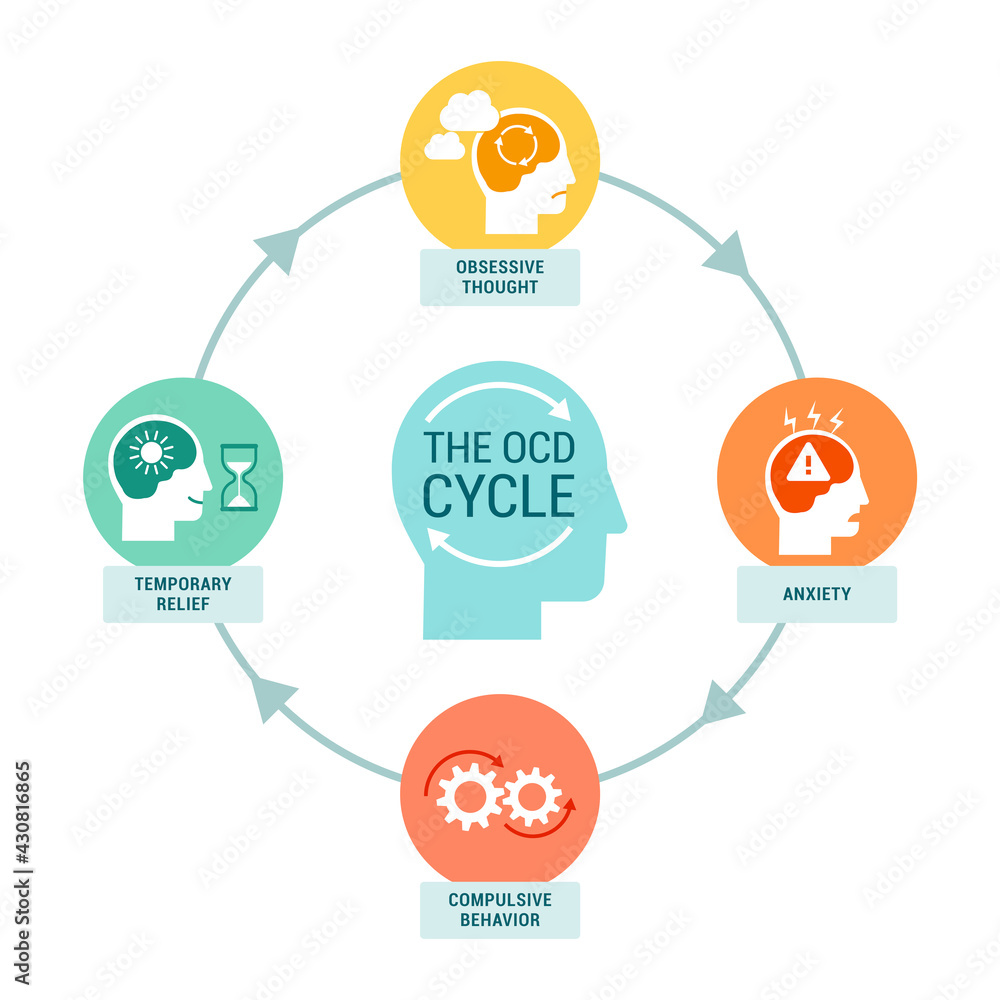 The OCD cycle infographic with icons Stock Vector | Adobe Stock