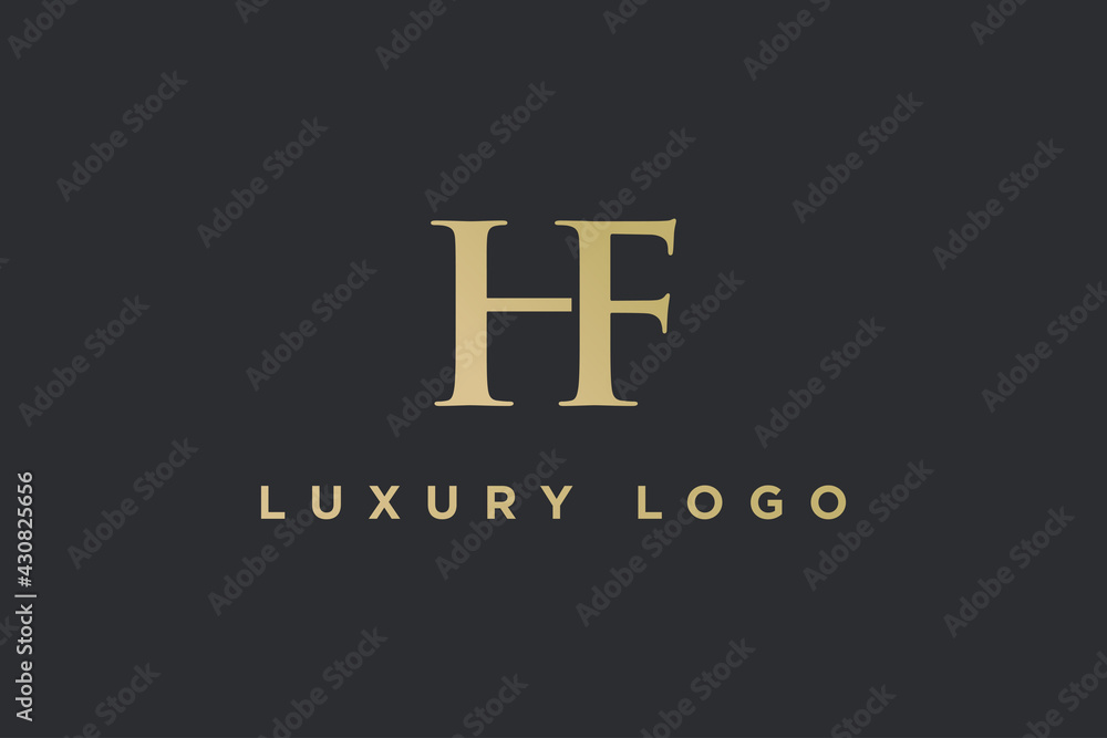 letter HF Logo Design Vector Template. Initial Linked Letter Design HF ...