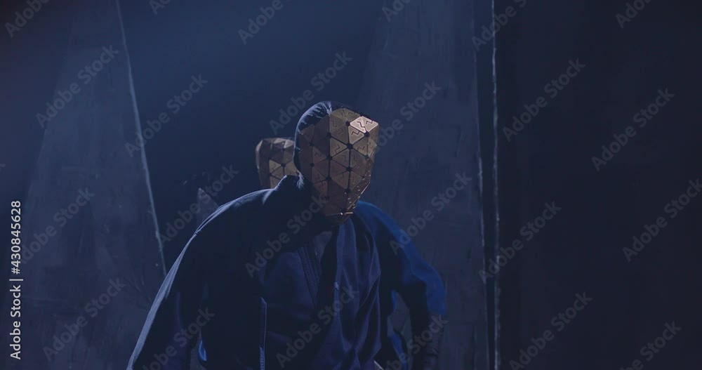 Vídeo do Stock: Mystic footage of metal masked man . Epic scene of ...