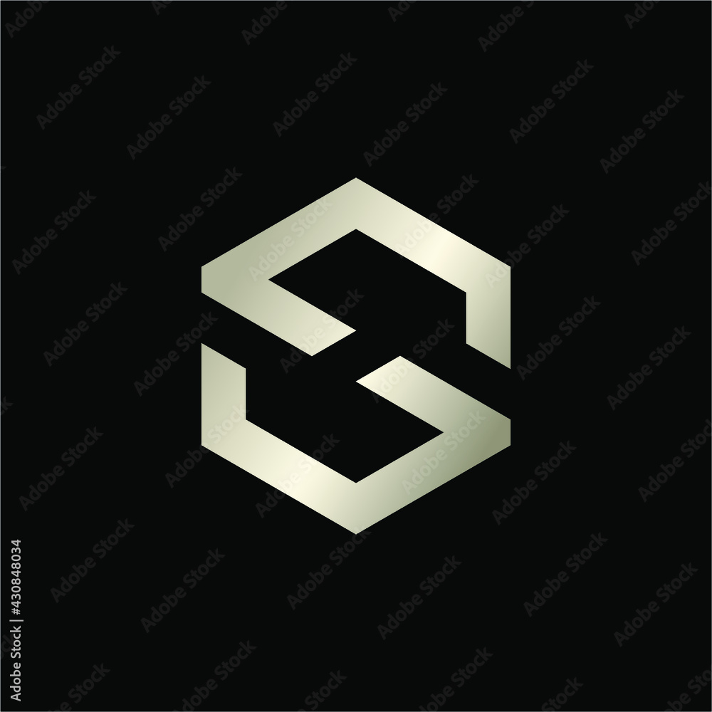 Hexagon Shape Logo with Letter S Stock Vector | Adobe Stock