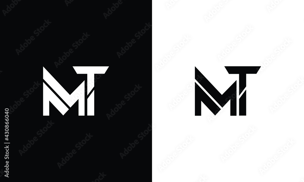 Initial letter MT TM minimalist art logo Stock Vector | Adobe Stock