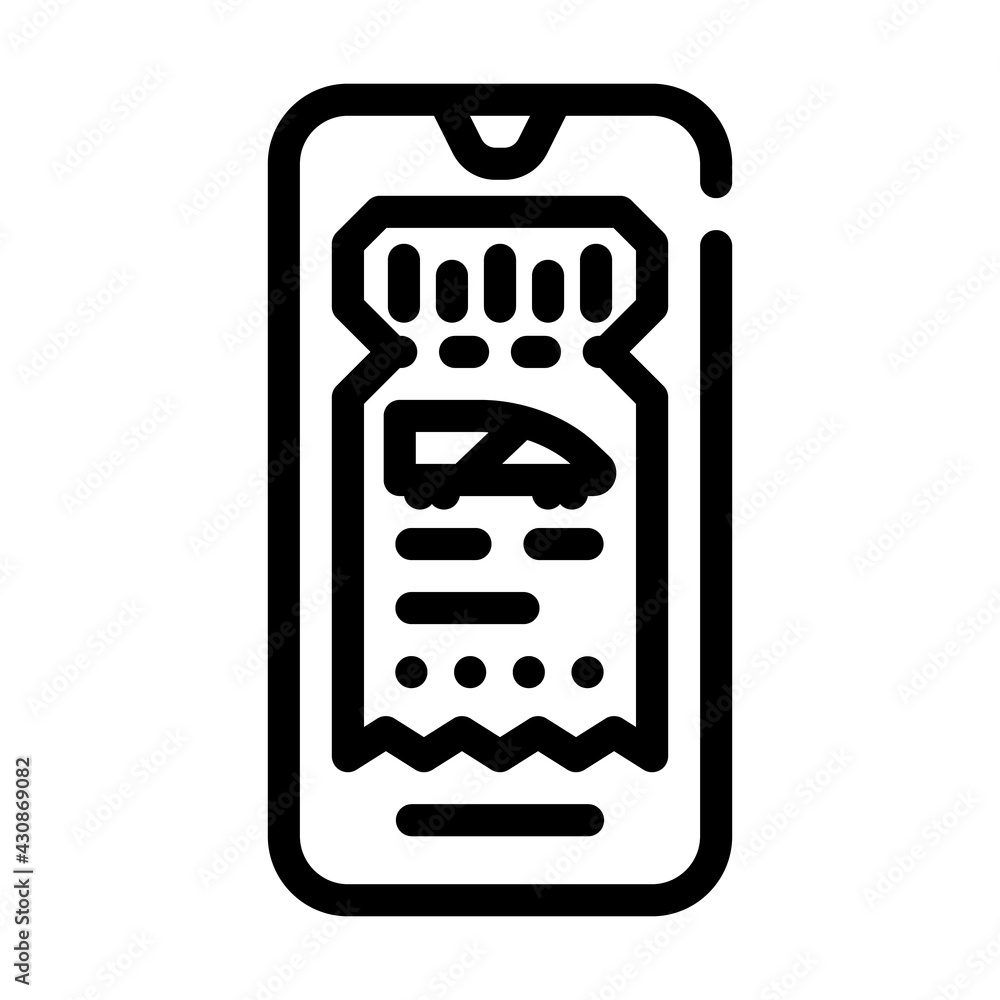 electronic ticket e-ticket line icon vector. electronic ticket e-ticket ...