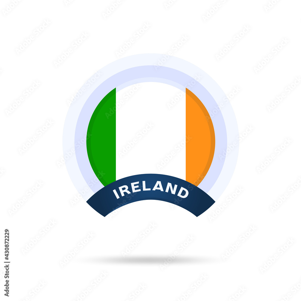ireland national flag Circle button Icon. Simple flag, official colors ...