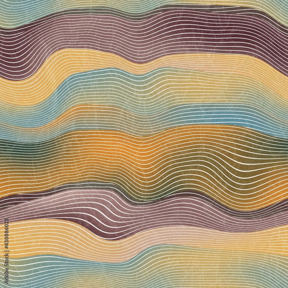 Seamless natural landscape hill pattern for print. Horizontal line ...