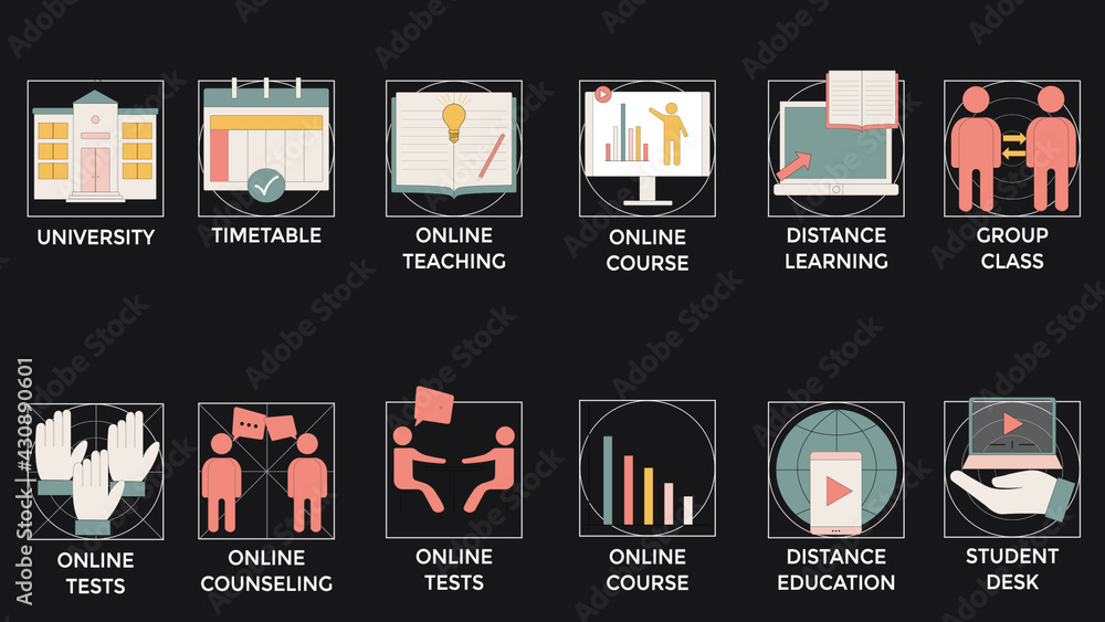 Online Education Overlay Stock Template | Adobe Stock