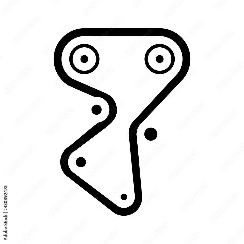 gas distribution mechanism belt gdm car glyph icon vector. gas ...