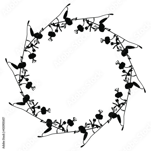 Round floral frame. Wreath of Lilium Martagon flower branches. (Lílium ...