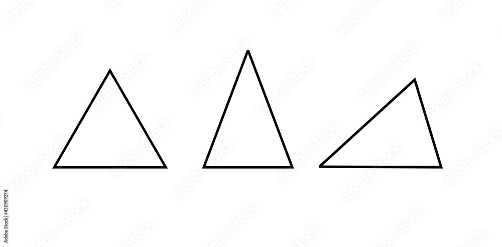 Types of triangles based on the length of the side, set of math ...