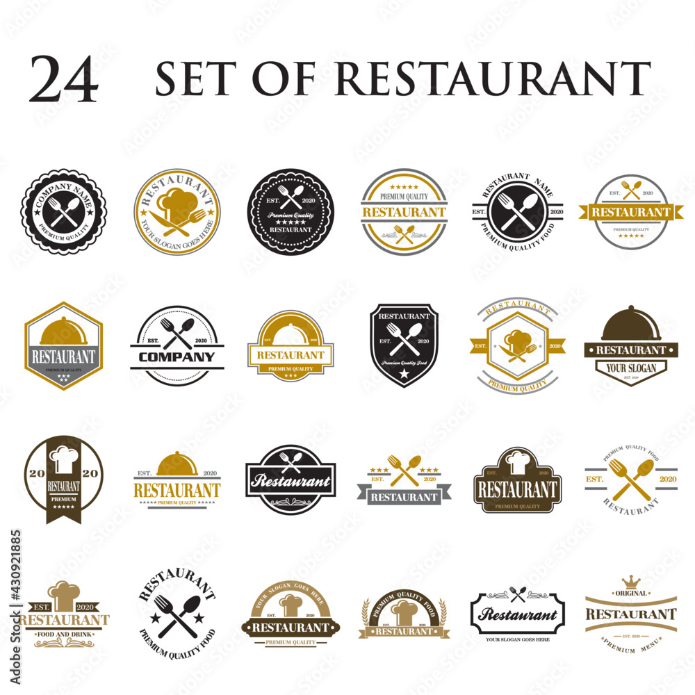 set of restaurant vector , set of food logo Stock Vector | Adobe Stock