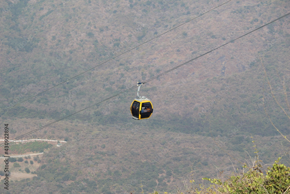 Cabin or trolly of girnar ropeway. This is longest ropeway of asia ...