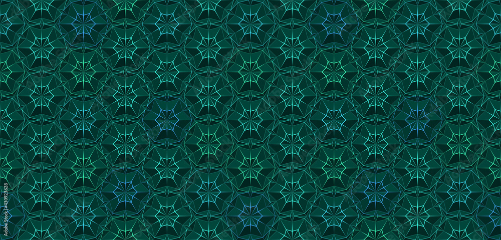 Dark green geometric abstract repeating pattern. Seamless pattern with ...