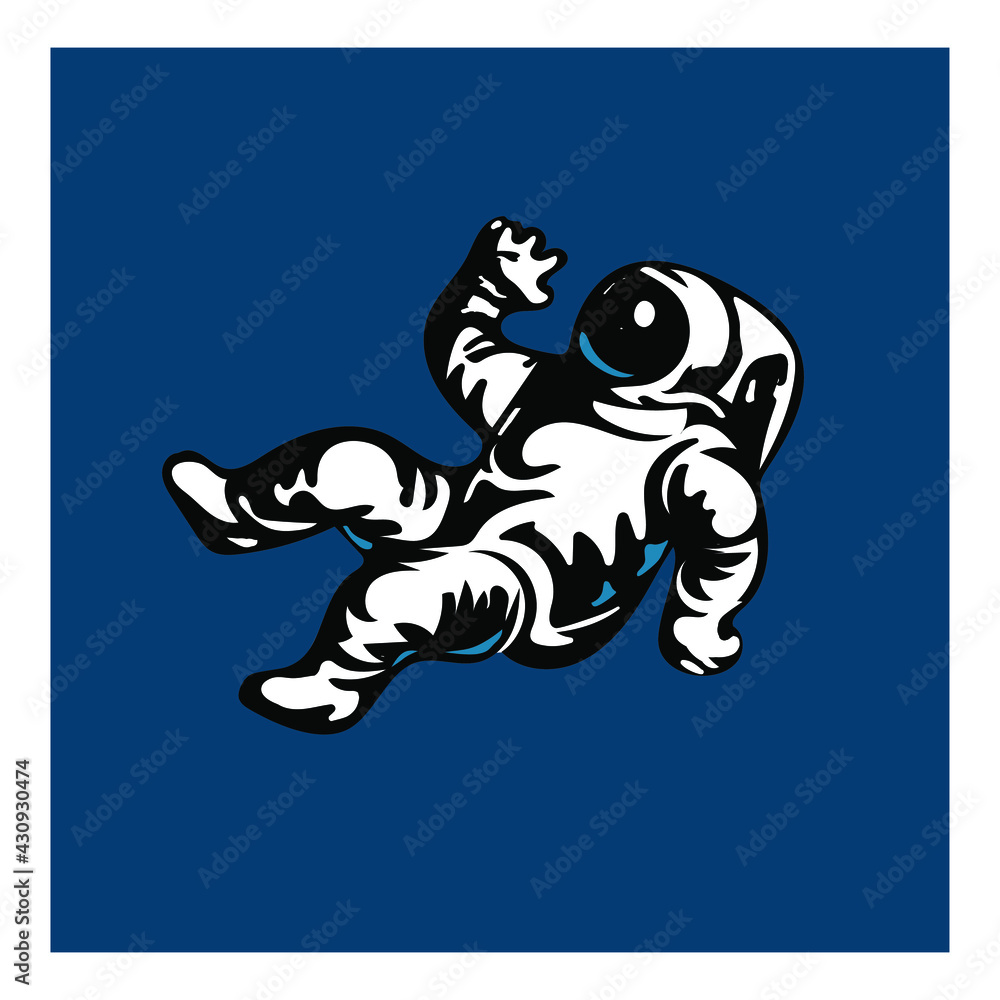 Astronaut in space waving hand. Vector illustration Stock Vector ...